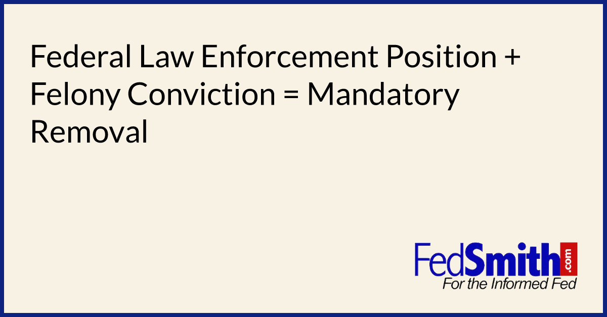 Federal Law Enforcement Position + Felony Conviction = Mandatory ...