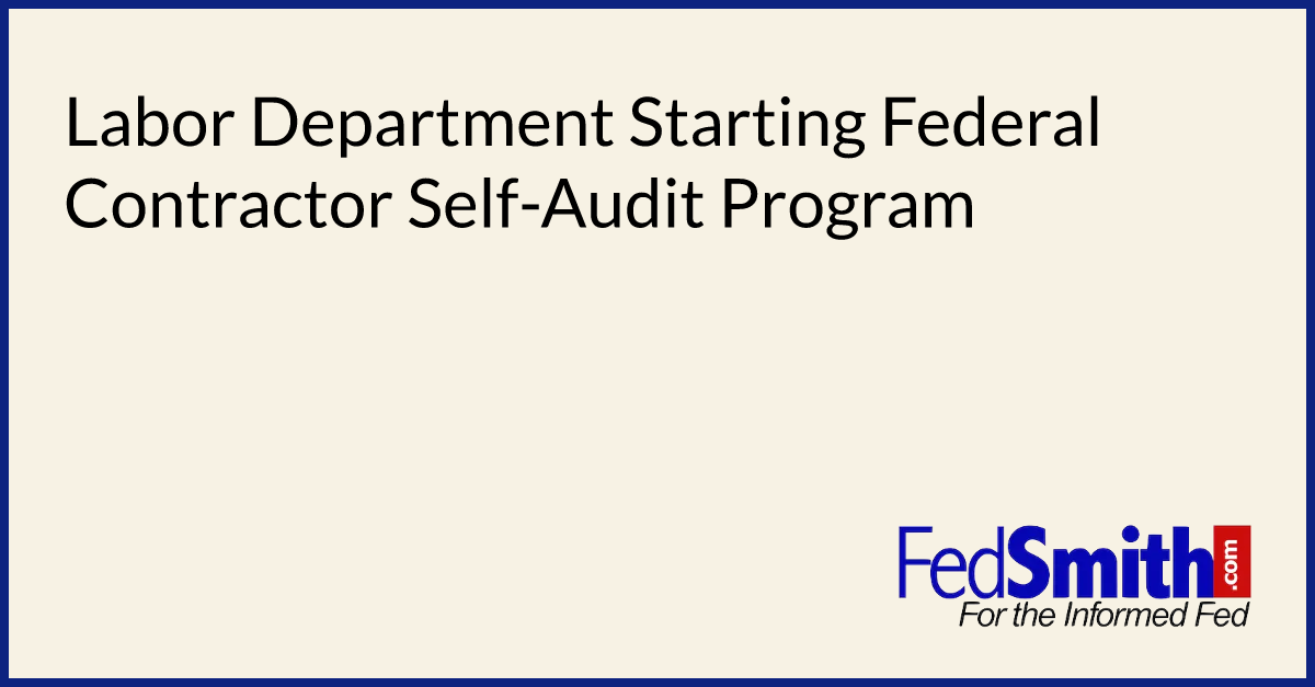 Labor Department Starting Federal Contractor Self-Audit Program ...