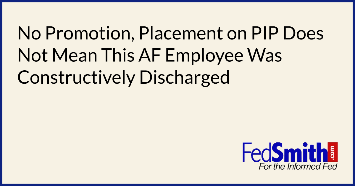 No Promotion, Placement On PIP Does Not Mean This AF Employee Was ...