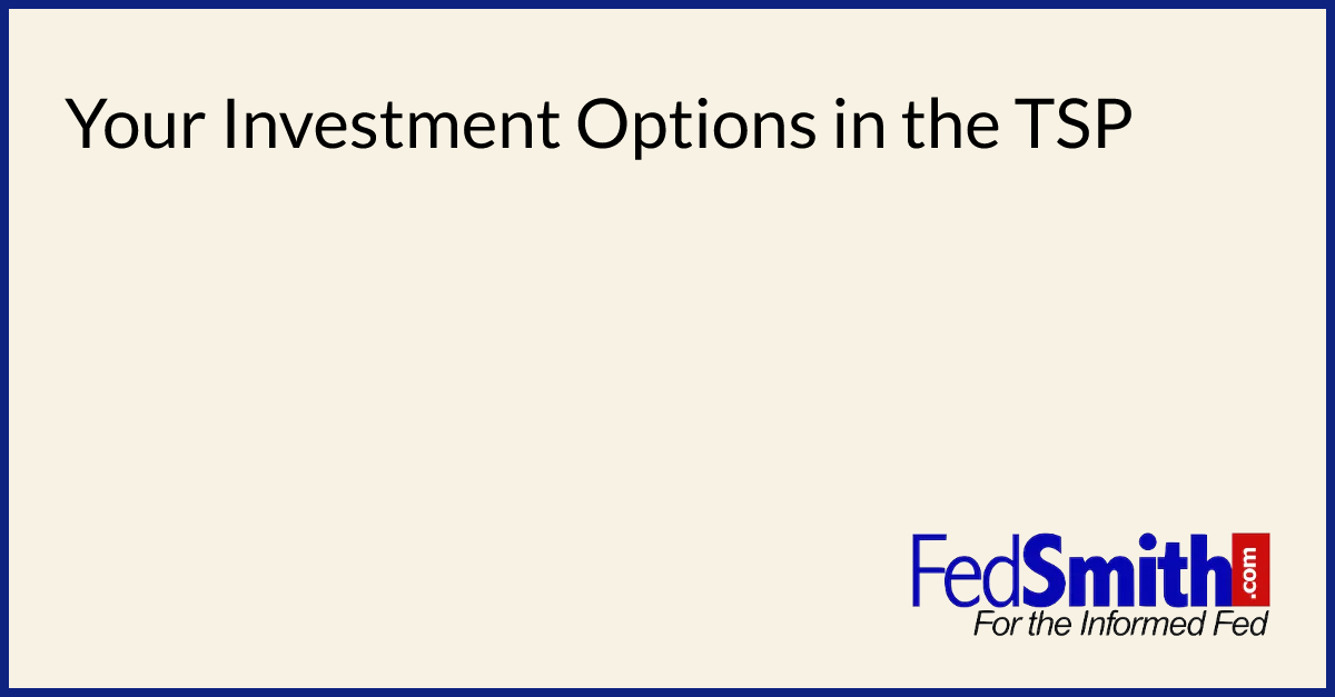 Your Investment Options In The TSP | FedSmith.com